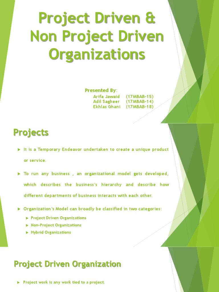 Project Driven & Non Project Driven Organizations | PDF ...
