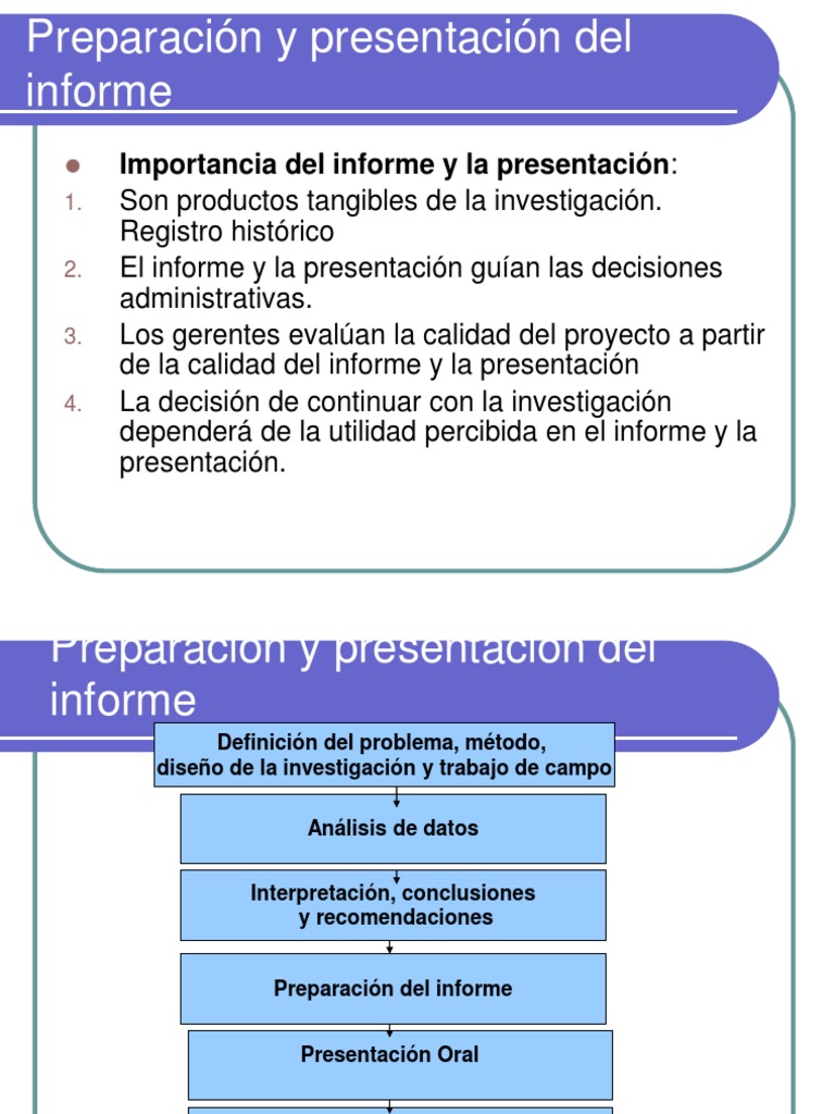 Preparación y Presentacion Del Informe | PDF | Lectura (proceso ...