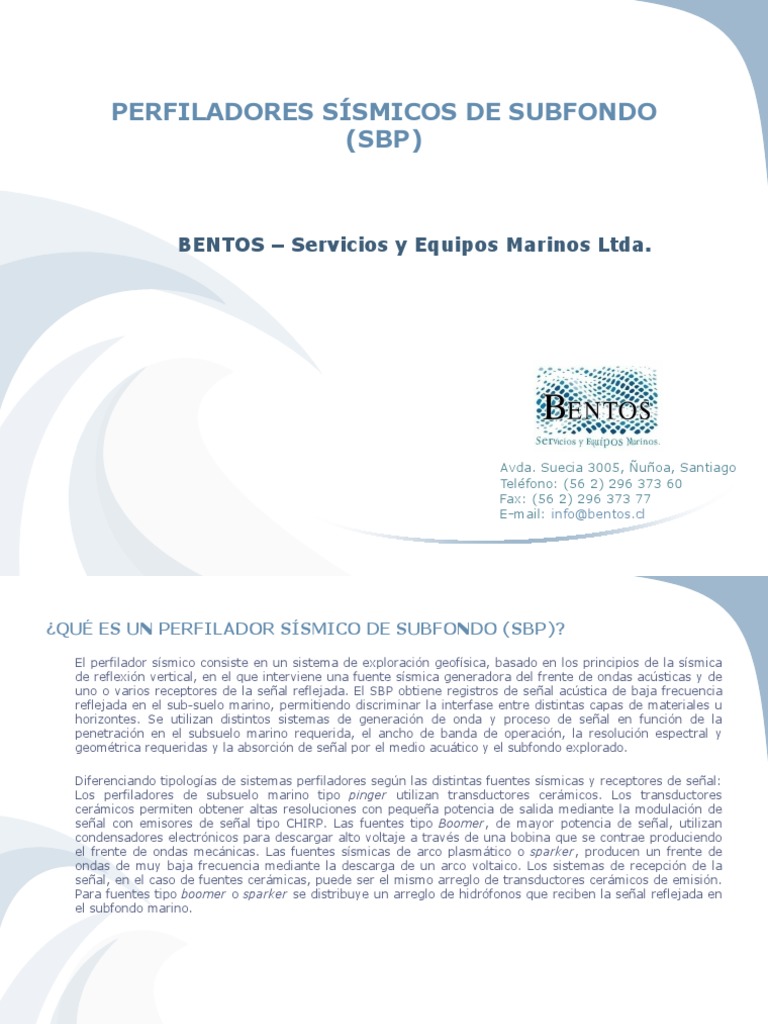 Sistemas perfiladores sísmicos de subfondo: Características y ...