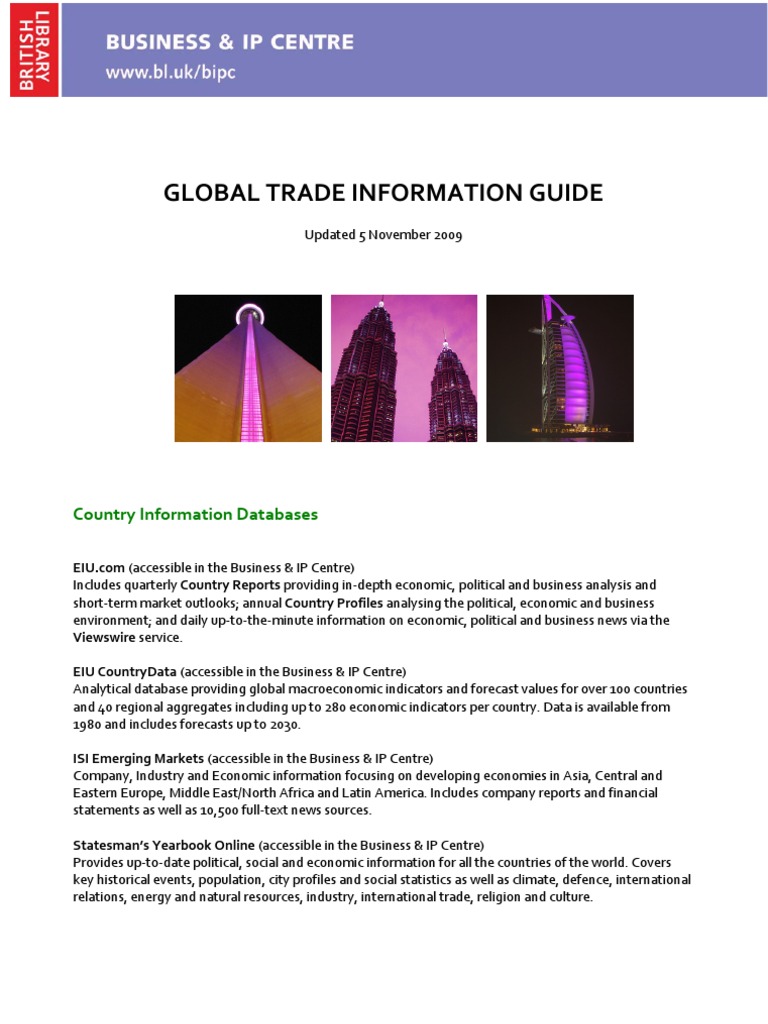 Global Trade Resource Guide | PDF | Marketing Research | Databases
