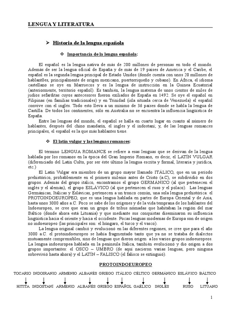 Historia de La Lengua | PDF | Lengua española | latín