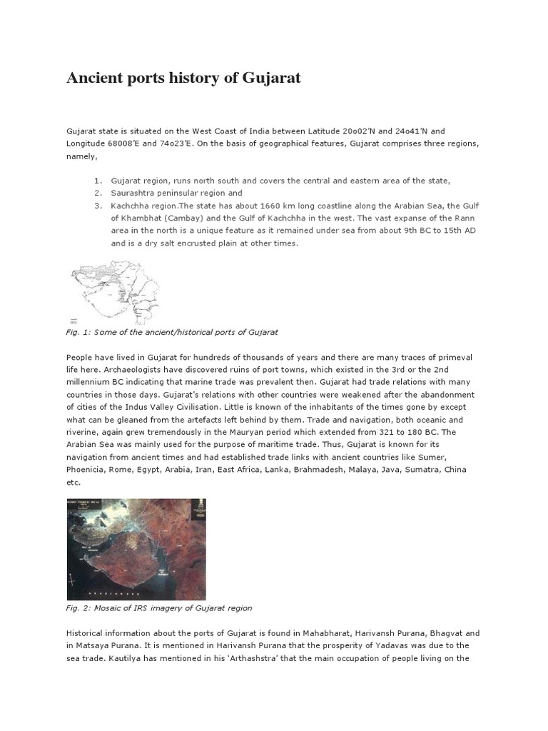 Ancient Ports History of Gujarat | PDF | Archaeology | Remote Sensing