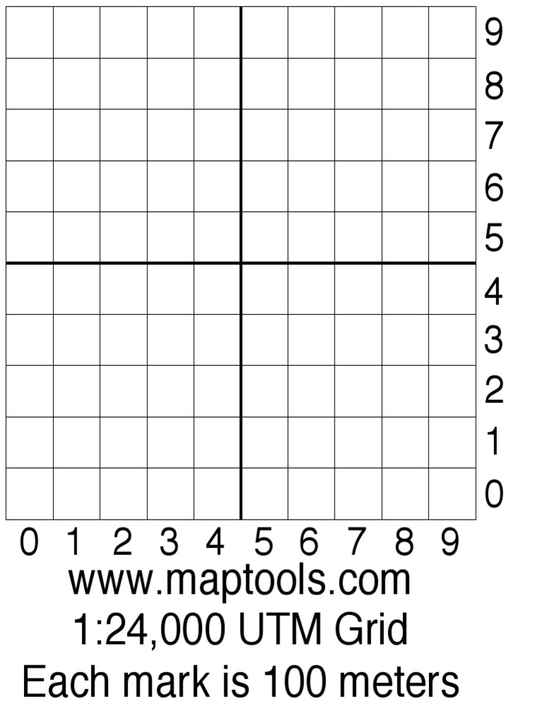 1:24,000 UTM Grid Each Mark Is 100 Meters | PDF