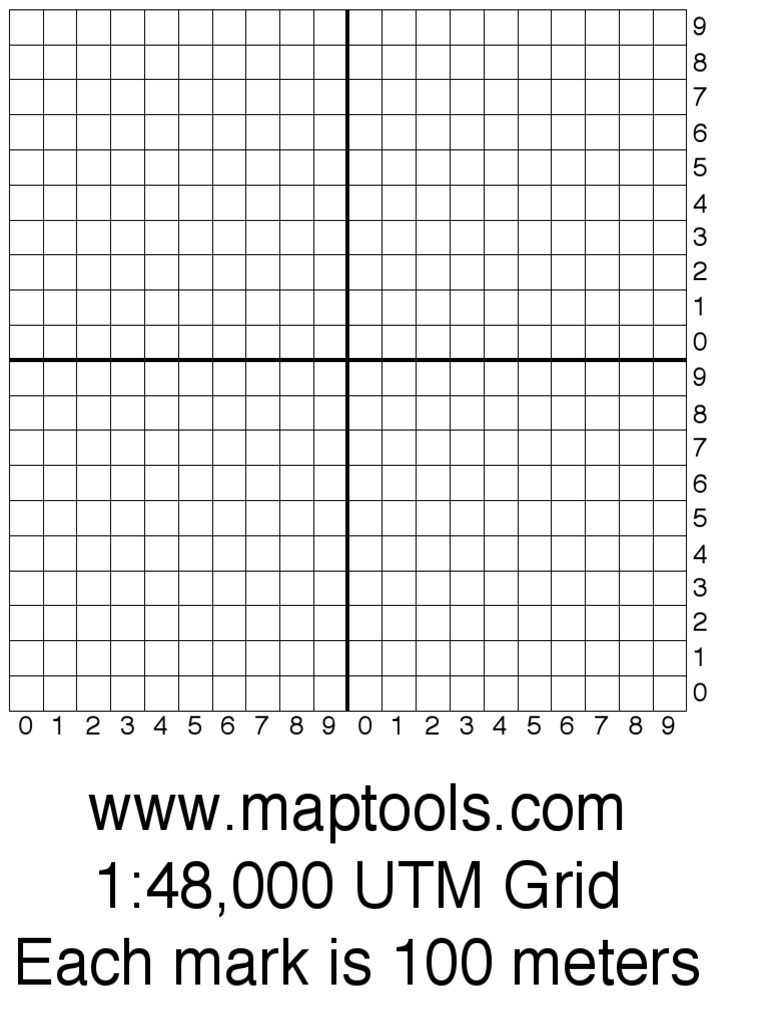 1:48,000 UTM Grid Each Mark Is 100 Meters | PDF