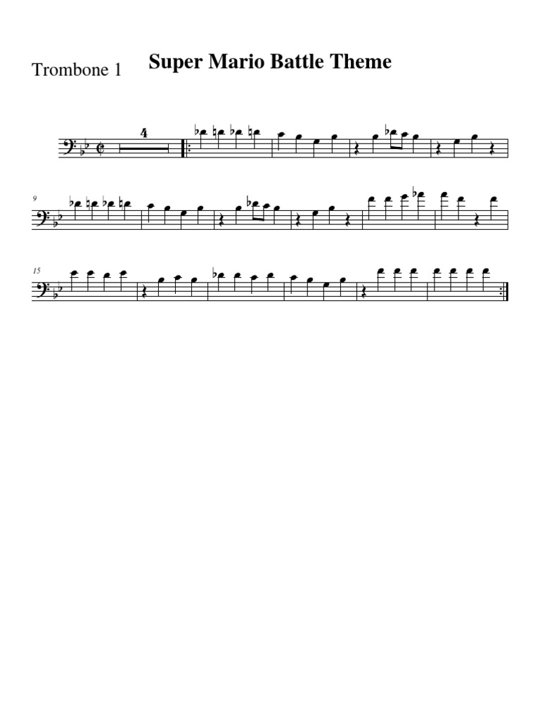 Super Mario Battle Theme: Trombone 1 | PDF