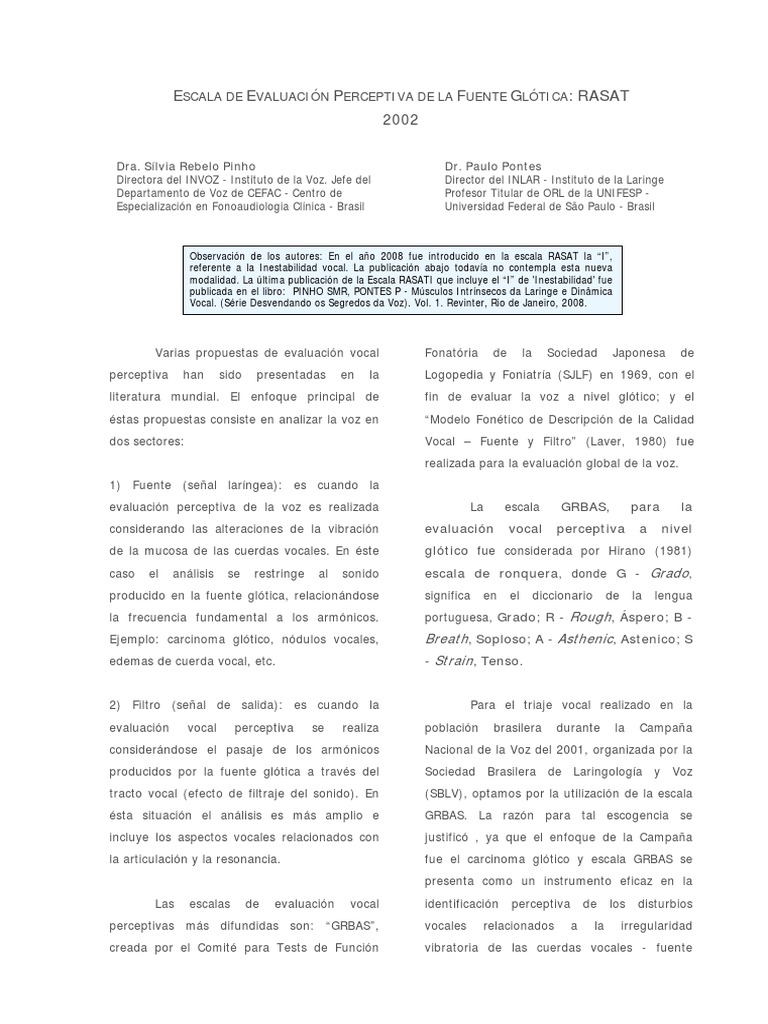 Escala RASATI | Download Free PDF | Vocal | Fonología
