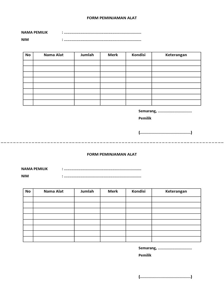 Form Peminjaman Barang | PDF | Komputer