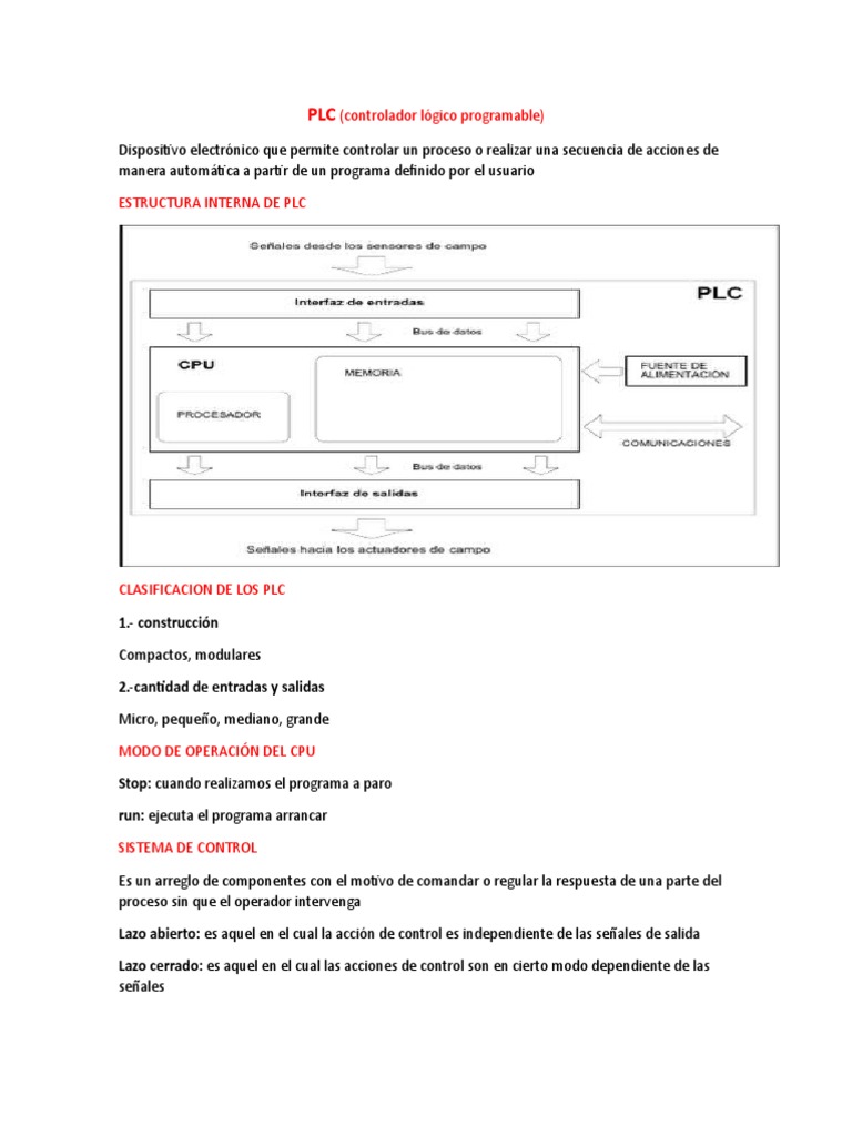 PLC Examen 1 | PDF | Controlador lógico programable | Ingeniería de Sistemas
