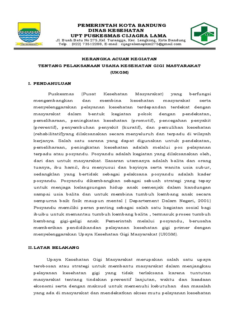 Kak Program Ukgm | PDF | Kesehatan Holistik