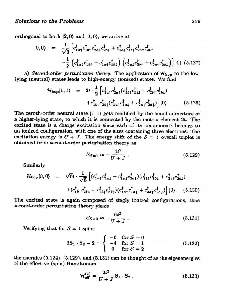 The Problems: Solutions | PDF | Perturbation Theory (Quantum Mechanics) | Perturbation Theory