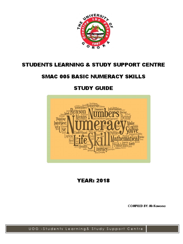 SMAC 005 Basic Numeracy Skills (Study Guide) 2 | PDF | Litre | Fraction (Mathematics)