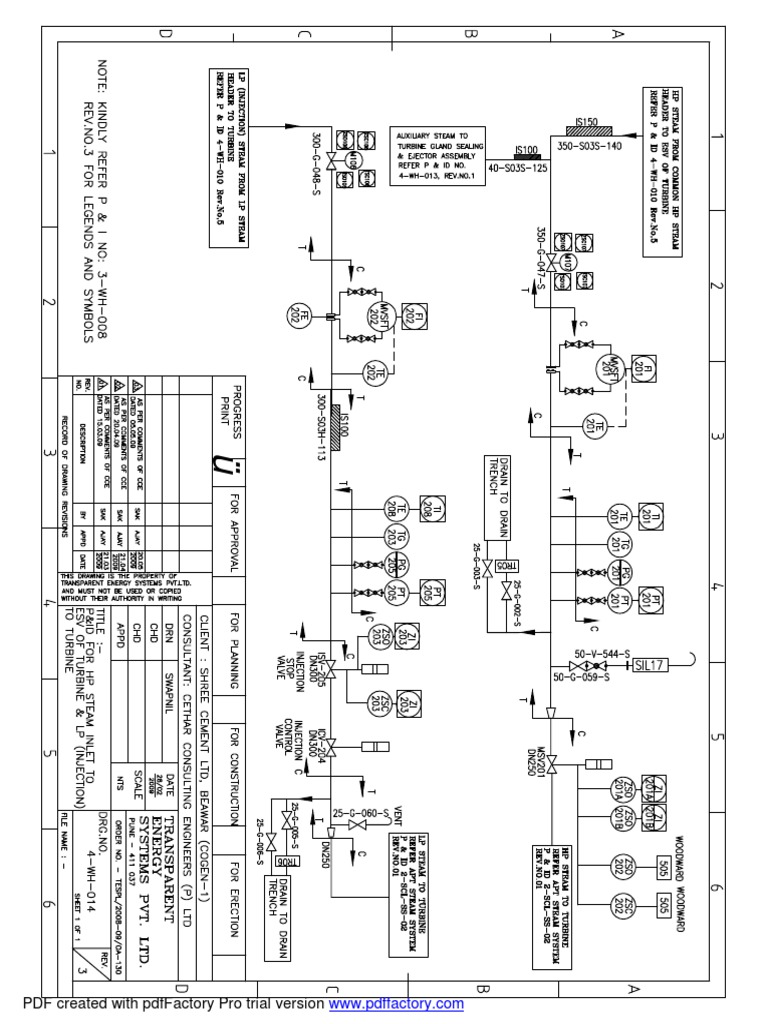 4-Wh-14-r3, P&id For HP Steam Inlet To Esv of Turbine & LP Steam ...