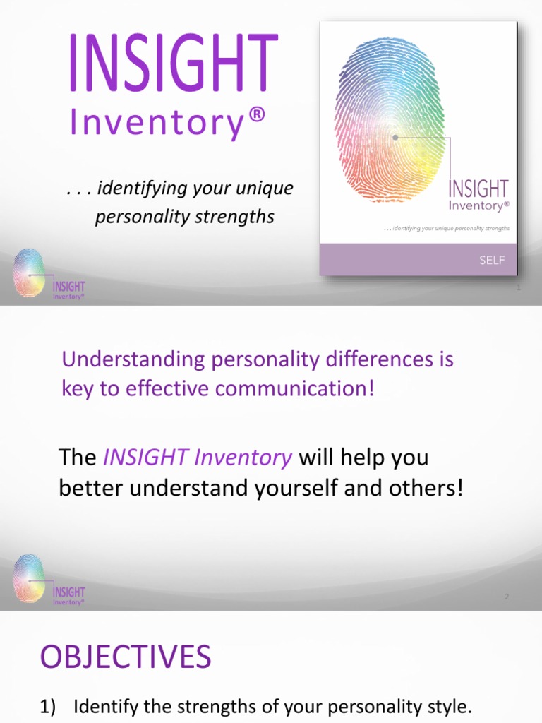 Insight Inventory Self Slides | PDF | Insight | Stress (Biology)