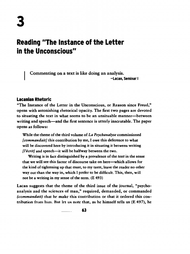 Fink-Reading Instance of The Letter | PDF | Jacques Lacan | Psychoanalysis