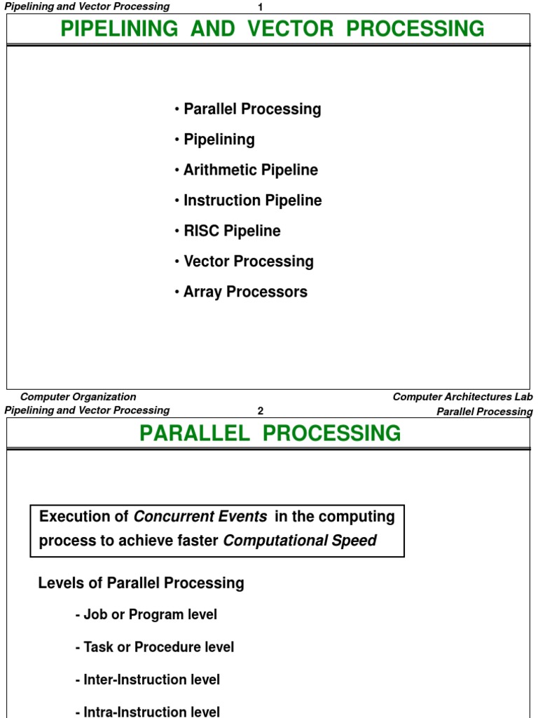 Pipelining Vector Processing | PDF | Parallel Computing | Central Processing Unit