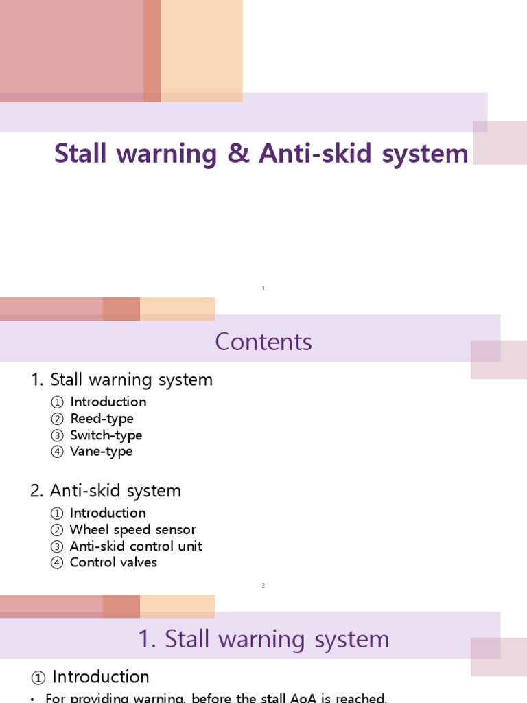 Stall Warning & Anti-Skid System | PDF | Stall (Fluid Mechanics) | Anti ...