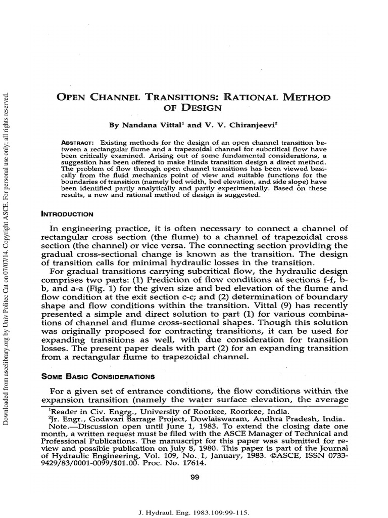 Open Channel Transitions Rational Method | PDF | Fluid Mechanics | Mechanics