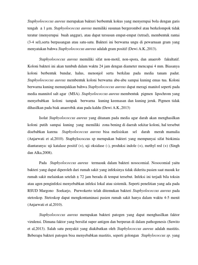 Identifikasi Staphylococcus Aureus | PDF | Pengembangan Diri ...