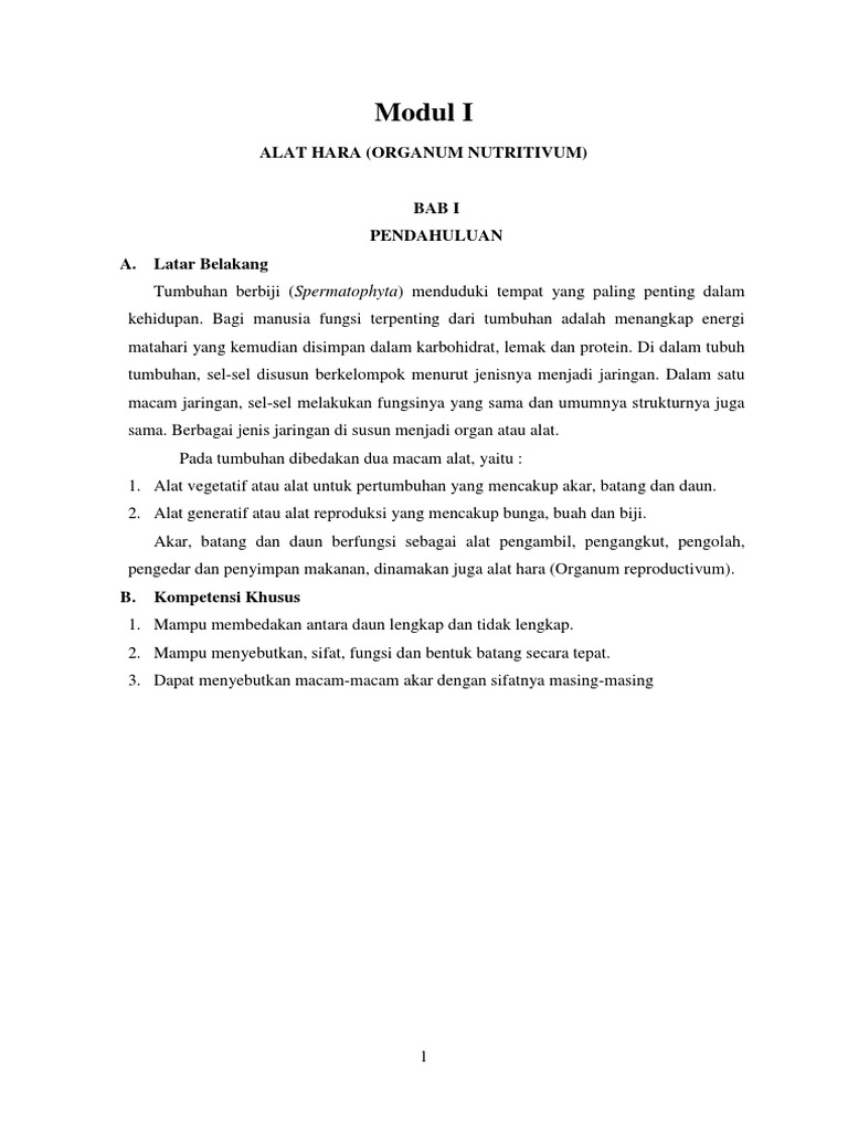 Modul 1 Botani | PDF