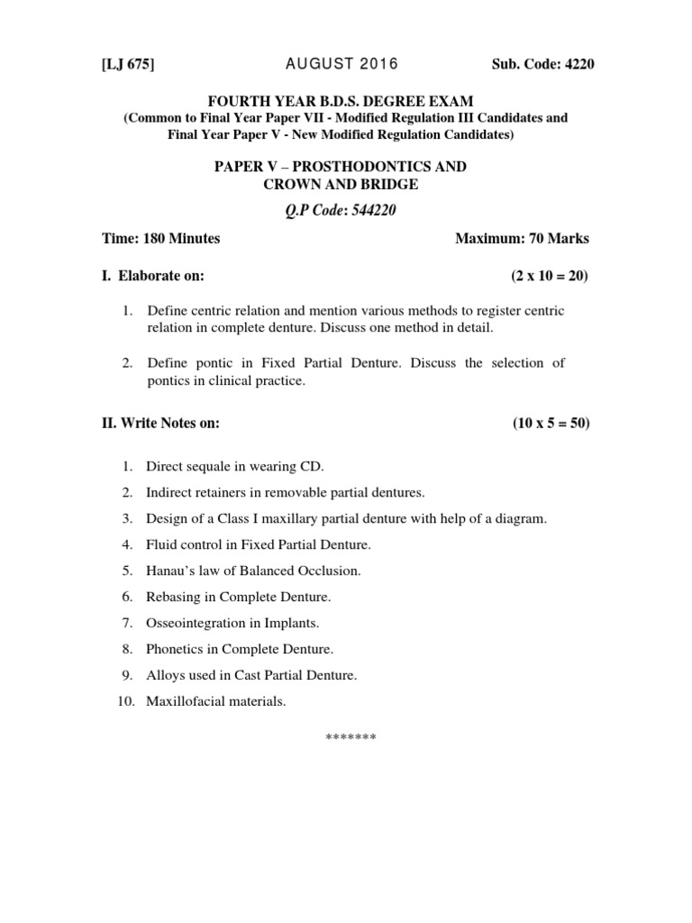 Prostho Important Questions For Passing!!! For Getting Pass and Passs ...