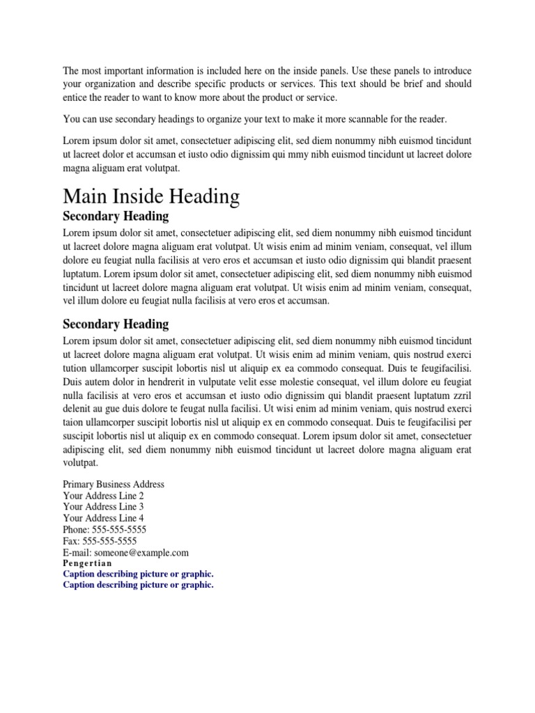 Main Inside Heading: Pengertian | PDF | Career & Growth