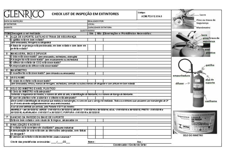 Check list de inspeção de extintores de incêndio | PDF | Natureza