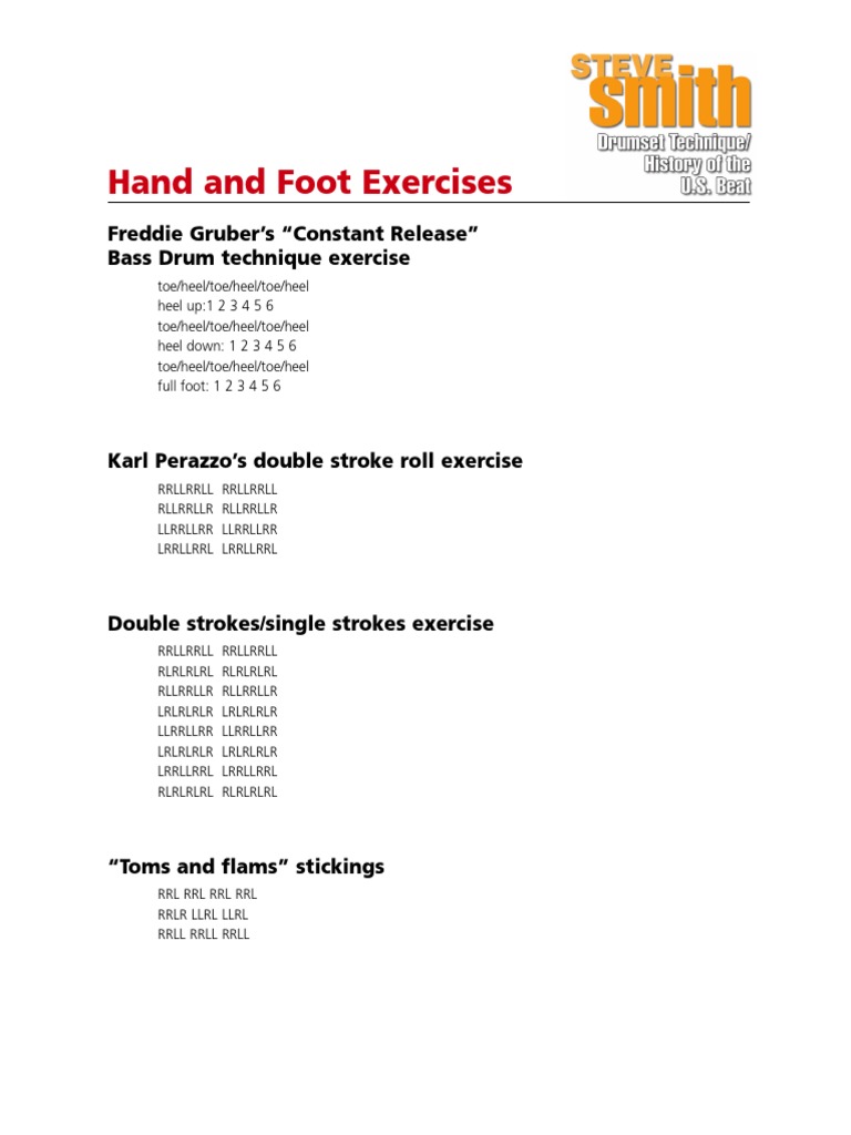 Steve Smith - Hand Foot Exercises PDF | PDF