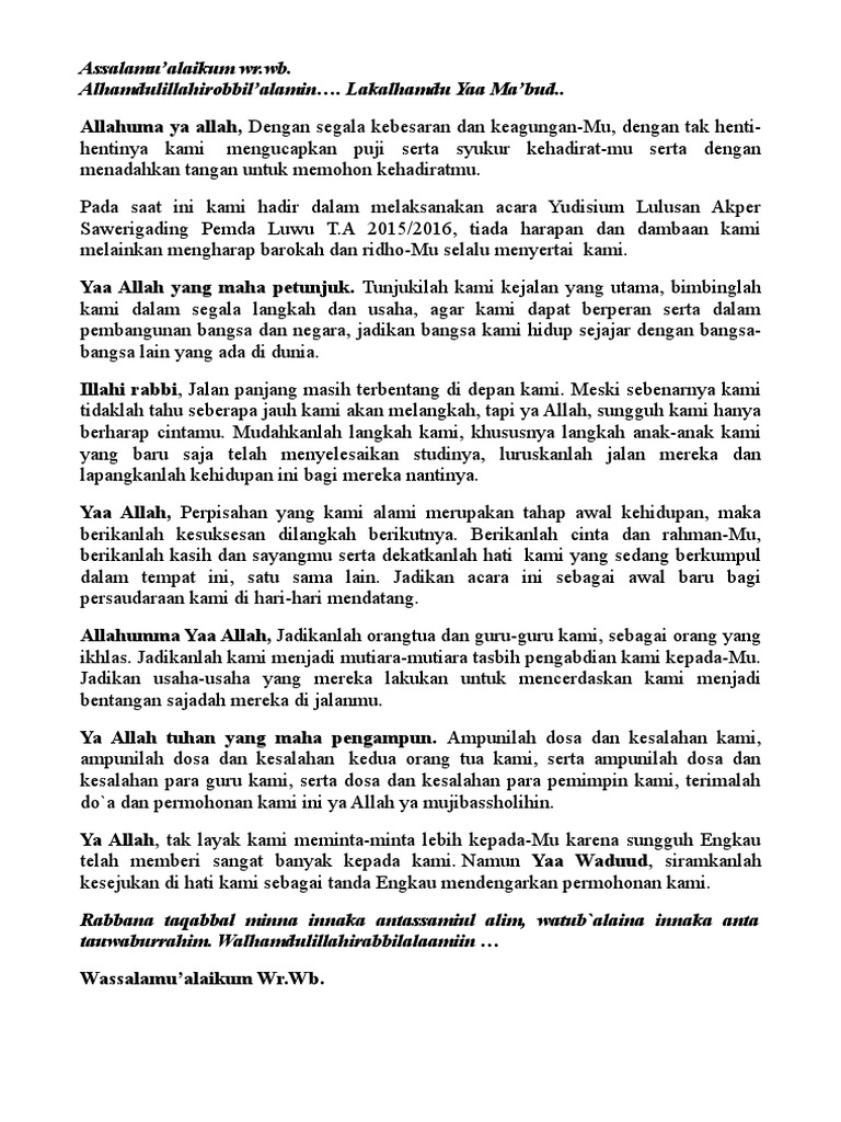 Doa Yudisium | PDF