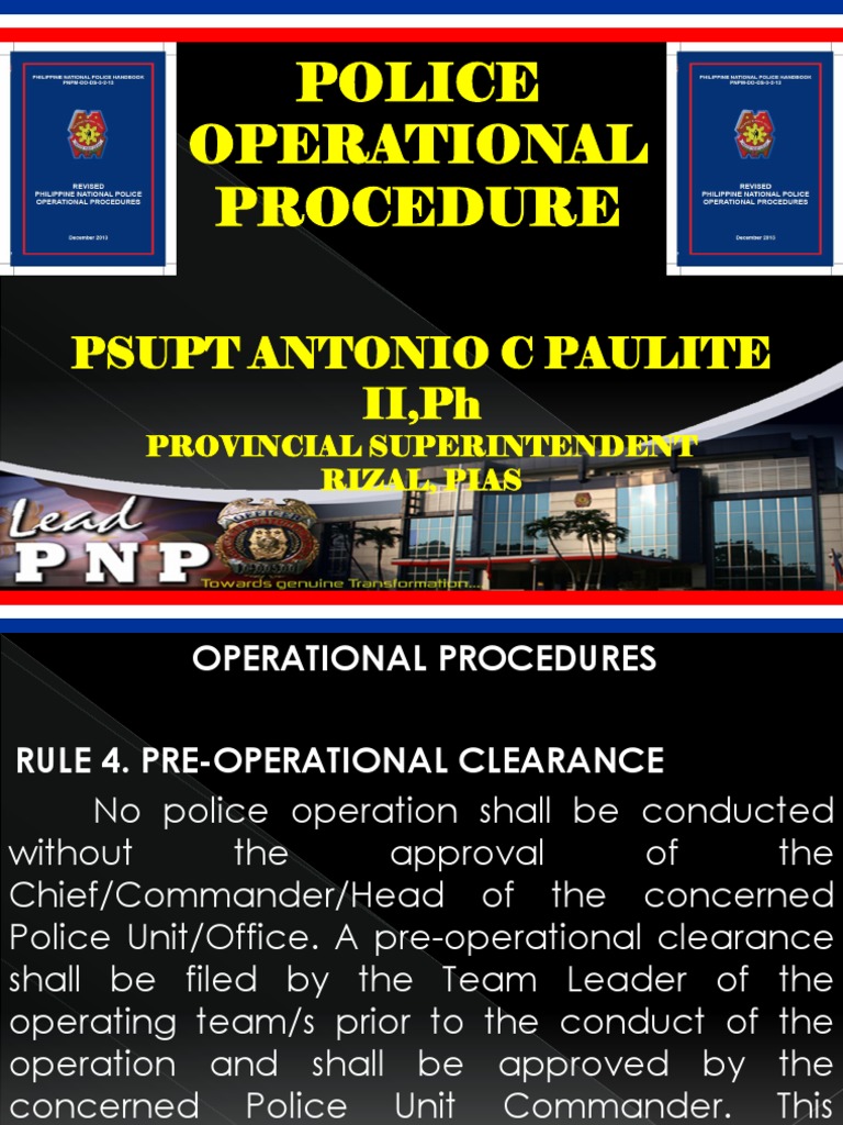Pnp Police Operational Procedures Overview Pdf Search Warrant Arrest