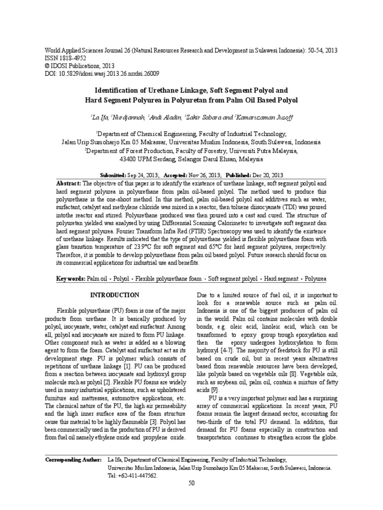 Polyurethane Foam Application | PDF | Polyurethane | Physical Chemistry