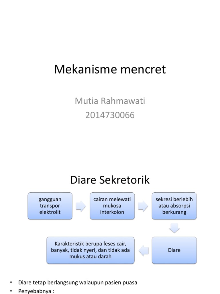 Mekanisme Diare dan Penyebabnya | PDF