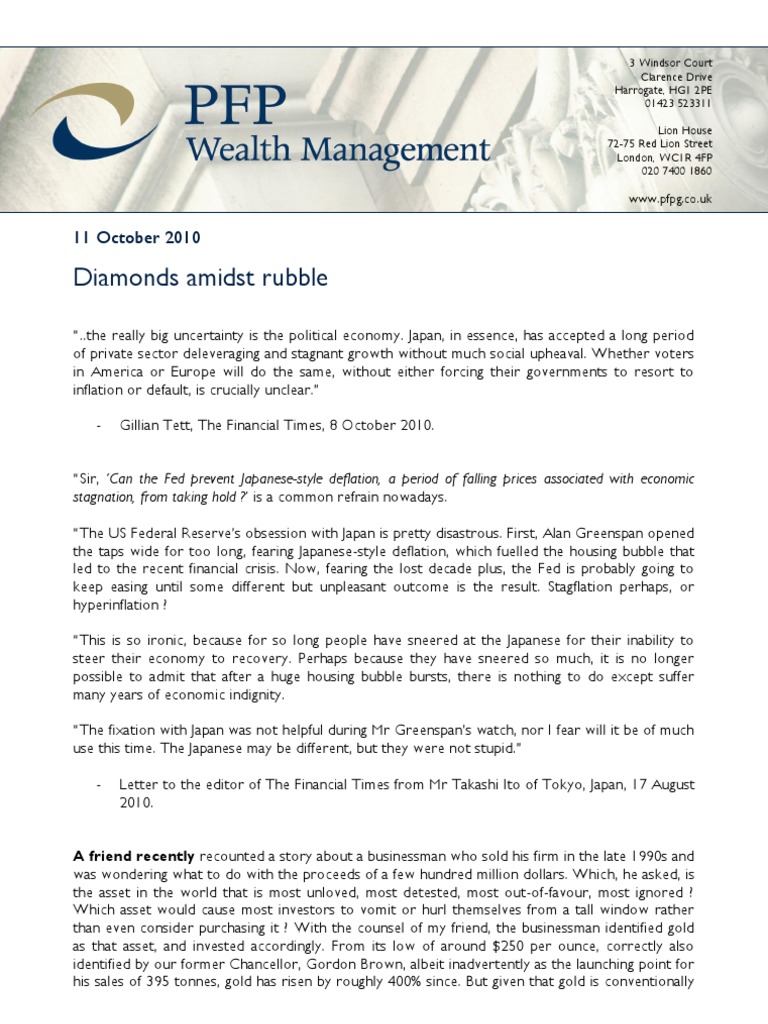 Diamonds Amidst Rubble | PDF | Deflation | Real Estate Bubble