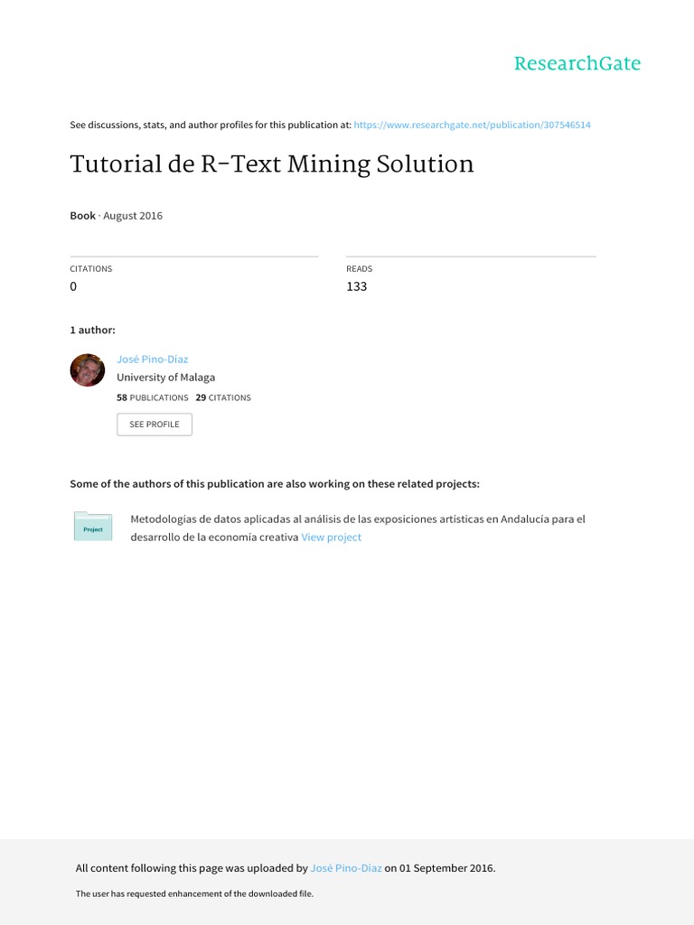 Tutorial de R-Text Mining Solution: August 2016 | PDF | Function (Mathematics) | Matrix ...