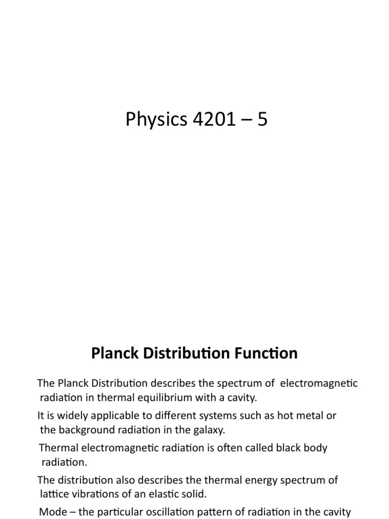 Planck Distribution Explained | PDF | Normal Mode | Phonon