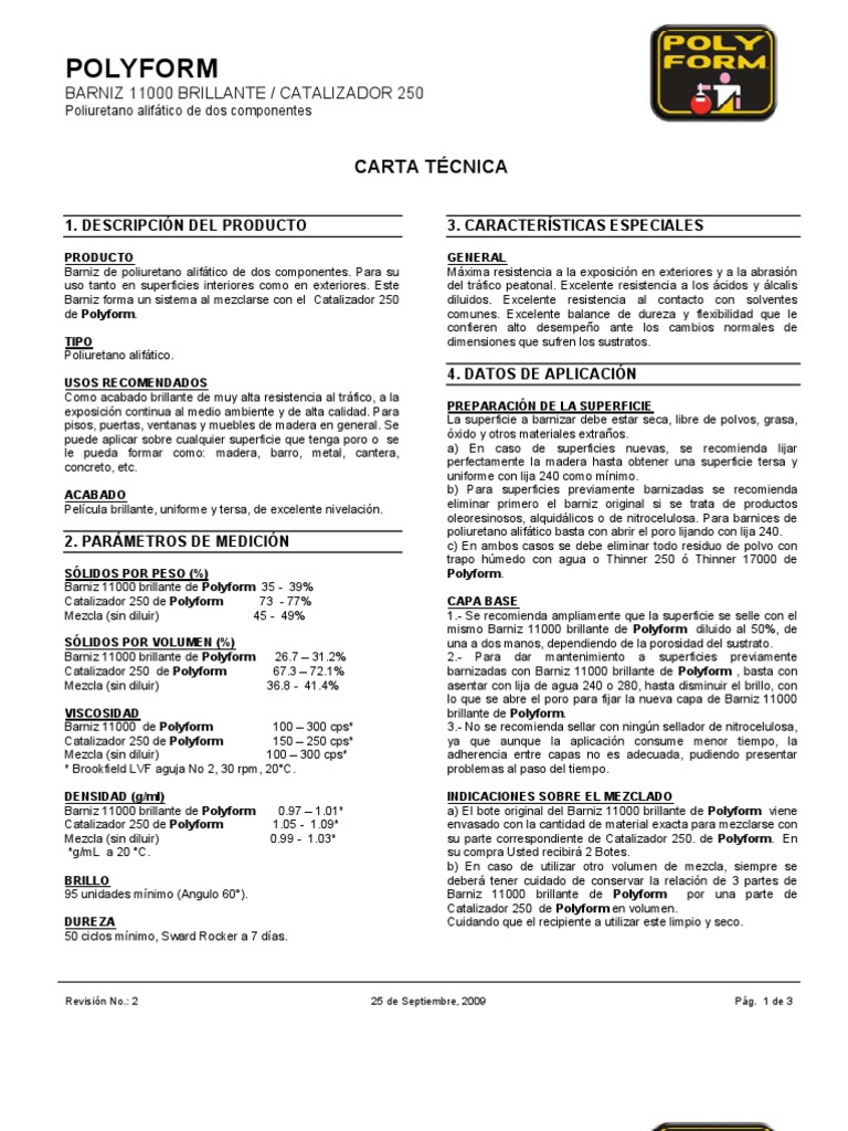 Comex Polyform Barniz 11000 Brillante - Catalizador 250