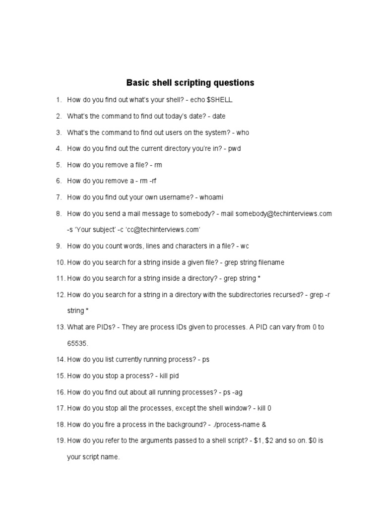 Shell Scripting Questions | PDF | Control Flow | Filename
