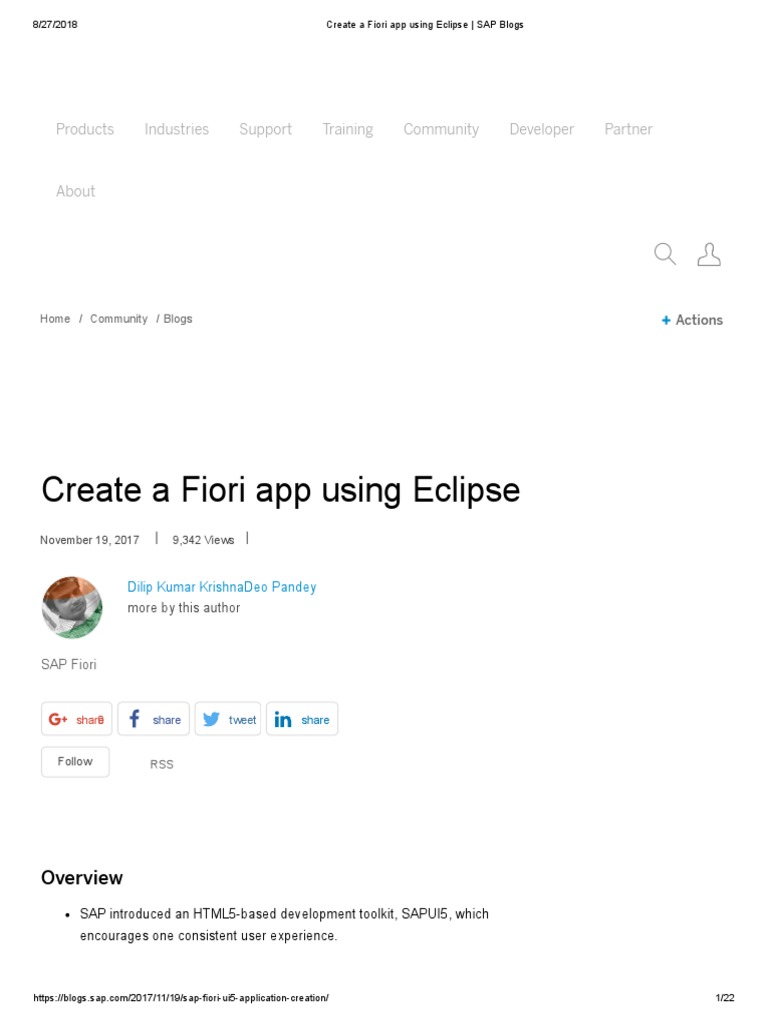 Create A Fiori App Using Eclipse | PDF | Eclipse (Software) | Mobile App