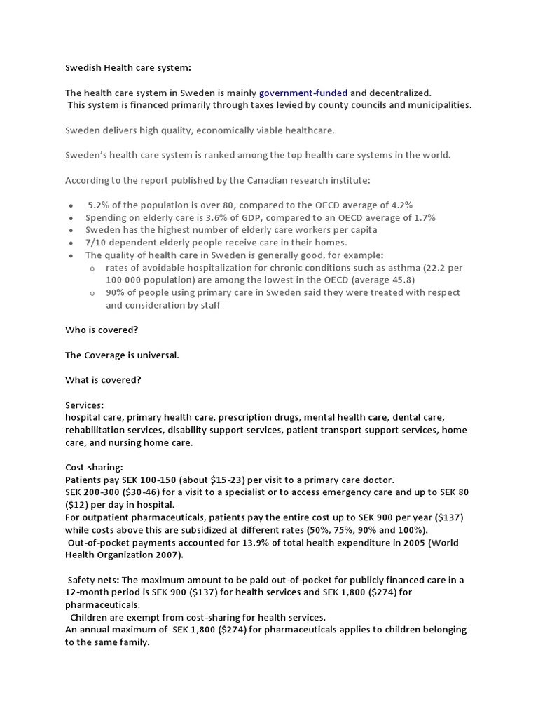 Swedish Health Care System Presentation | Download Free PDF | Health ...