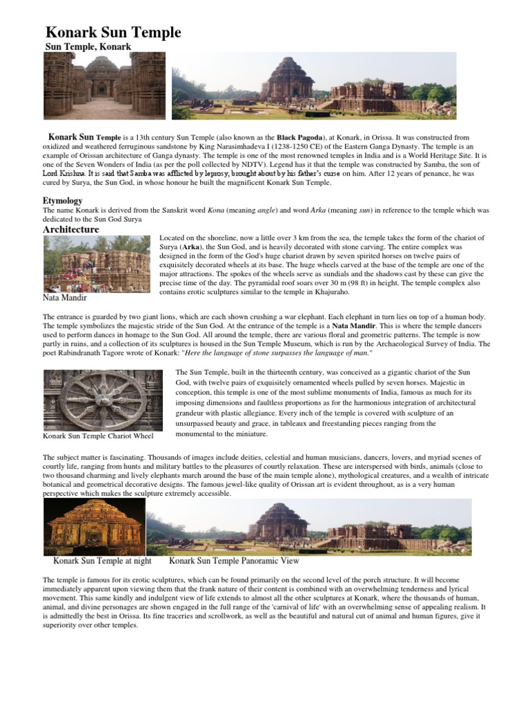 Konark Sun Temple 3pg | PDF | Religion And Belief