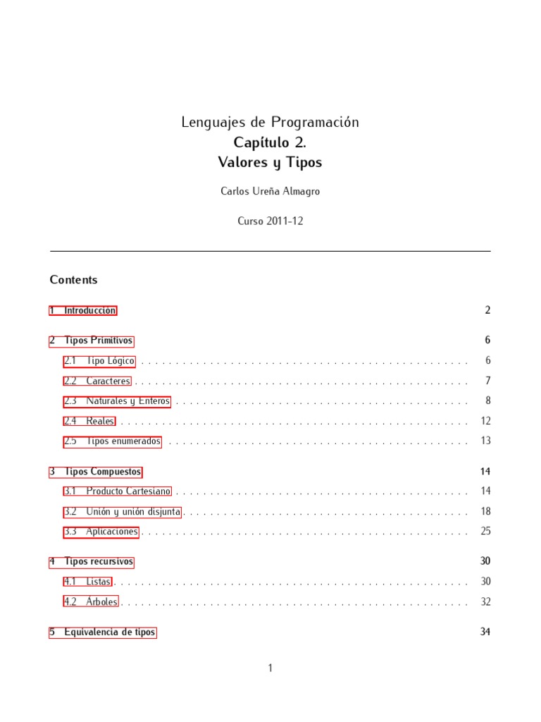 Lenguajes de programación. Capitulo 2. Valores y Tipos | PDF | Estructura de datos de matriz | C ...