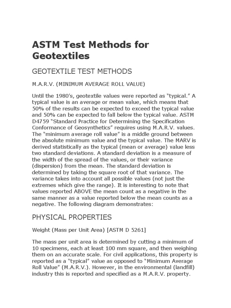 ASTM Test Methods For Geotextiles | PDF | Ultimate Tensile Strength ...