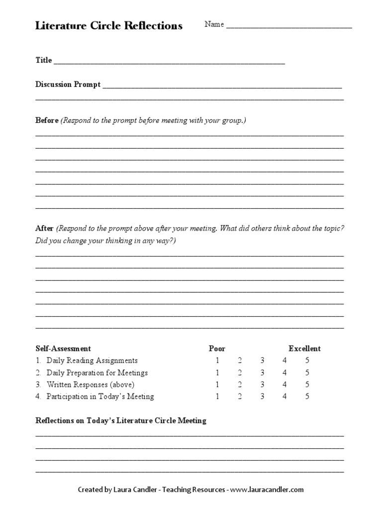 Student Reflections on Literature Circle Discussions: Insights into ...