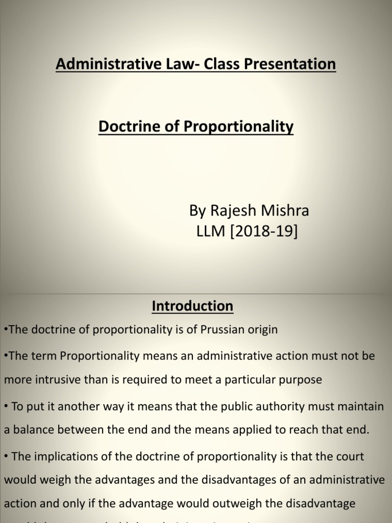 Doctrine of Proportionality | PDF | Common Law | Ethical Principles