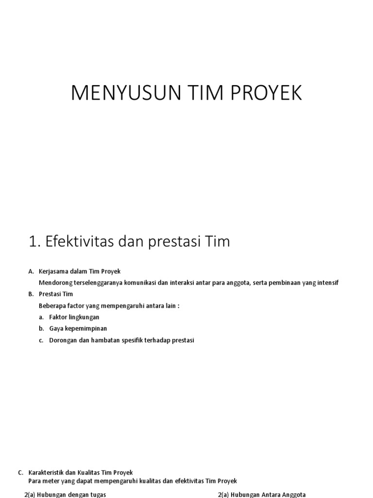 MENGELOLA TIM PROYEK YANG EFEKTIF | PDF