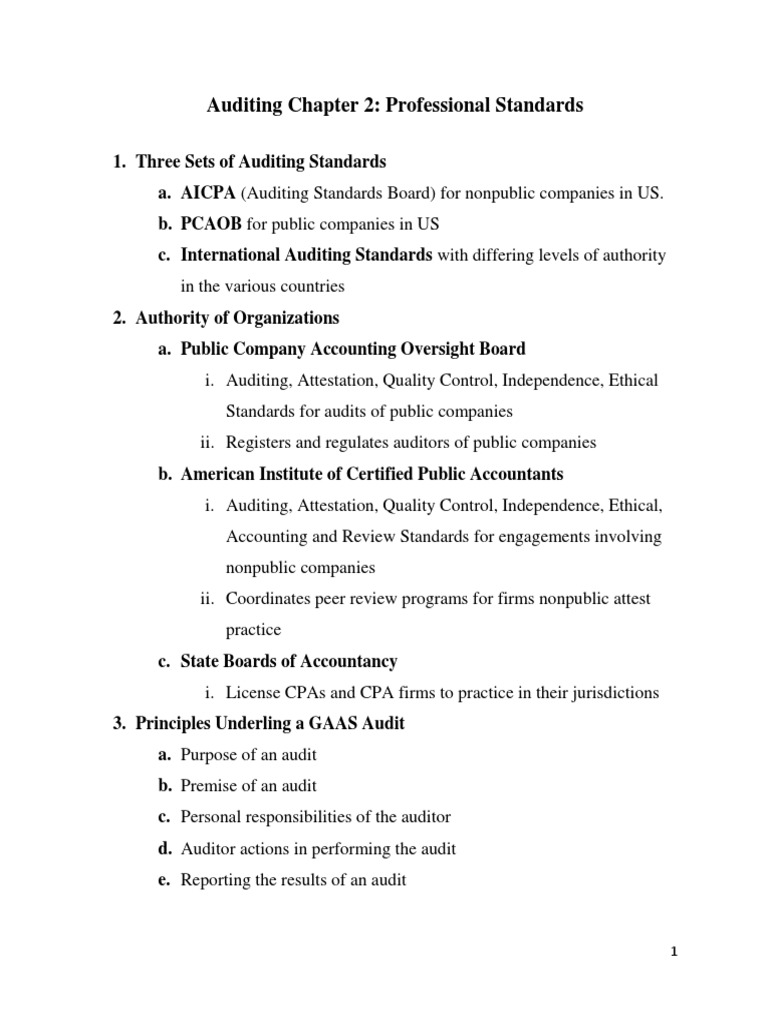 Auditing Chapter 2 Professional Standards | PDF | Financial Audit ...