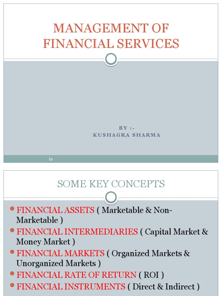 Key Concepts in Financial Services Management | PDF | Securities ...