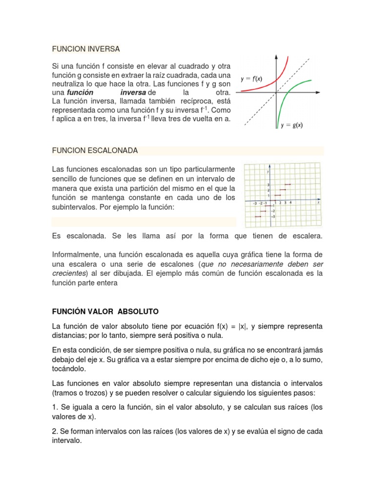 Funcion Inversa | PDF | Función (Matemáticas) | Sistema de coordenadas ...