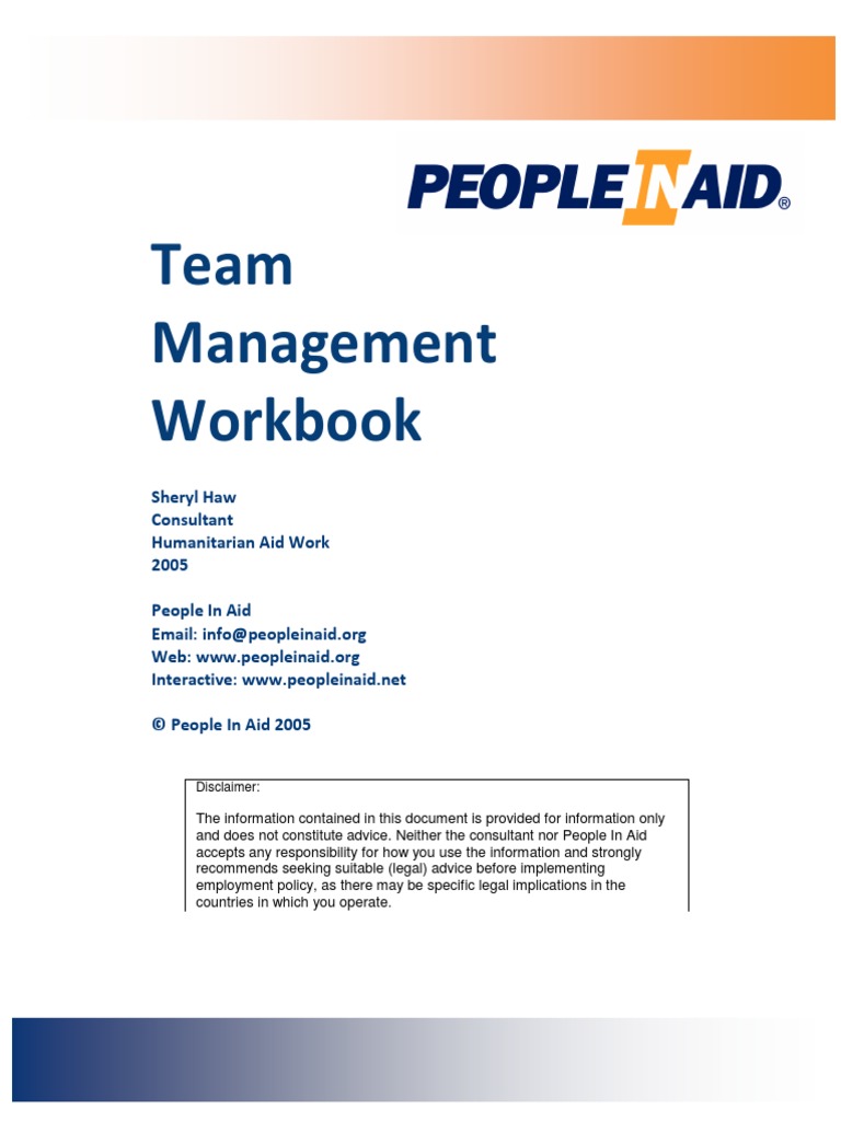 Team Management WorkBook | PDF | Leadership | Evaluation