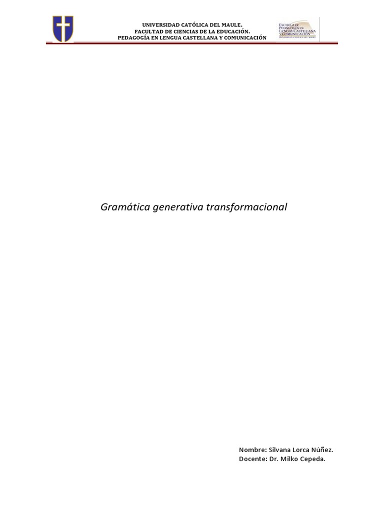 Gramatica Generativa | PDF | Noam Chomsky | Oración (Lingüística)