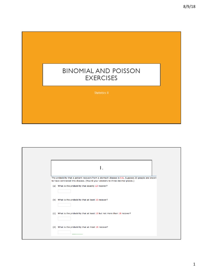 Binomial and Poisson Exercises: Statistics II | PDF